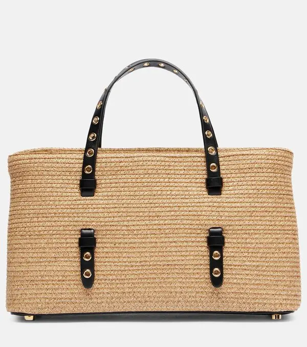 Alaïa Mina 25 Medium Woven Tote Bag - Beige