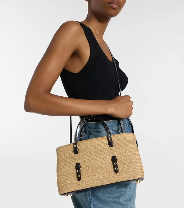 Alaïa Mina 25 Medium Woven Tote Bag - Beige