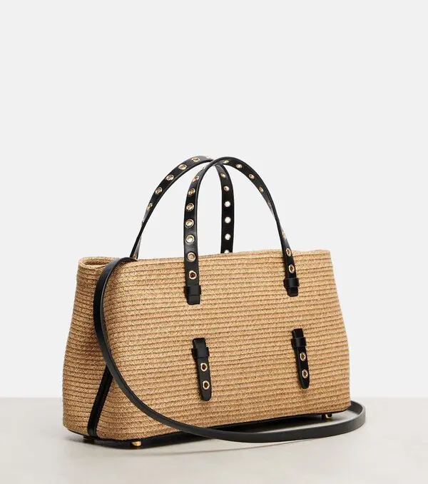 Alaïa Mina 25 Medium Woven Tote Bag - Beige