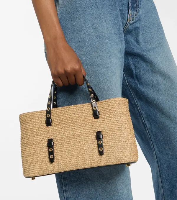 Alaïa Mina 25 Medium Woven Tote Bag - Beige