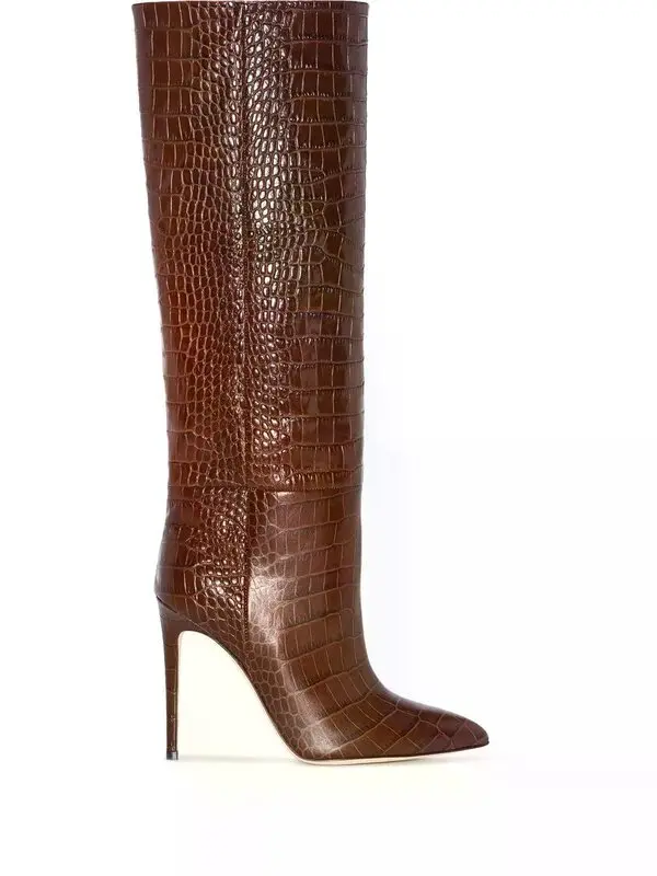 Paris Texas 115mm Crocodile-effect Knee Boots