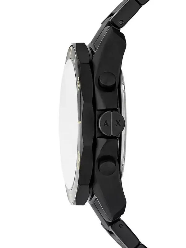 Armani Exchange Round Face 44mm Chronograph Watch - Black