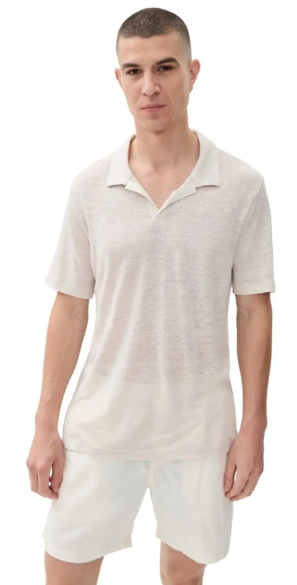 Onia Shaun Linen Polo - Stone