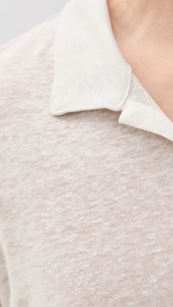 Onia Shaun Linen Polo - Stone