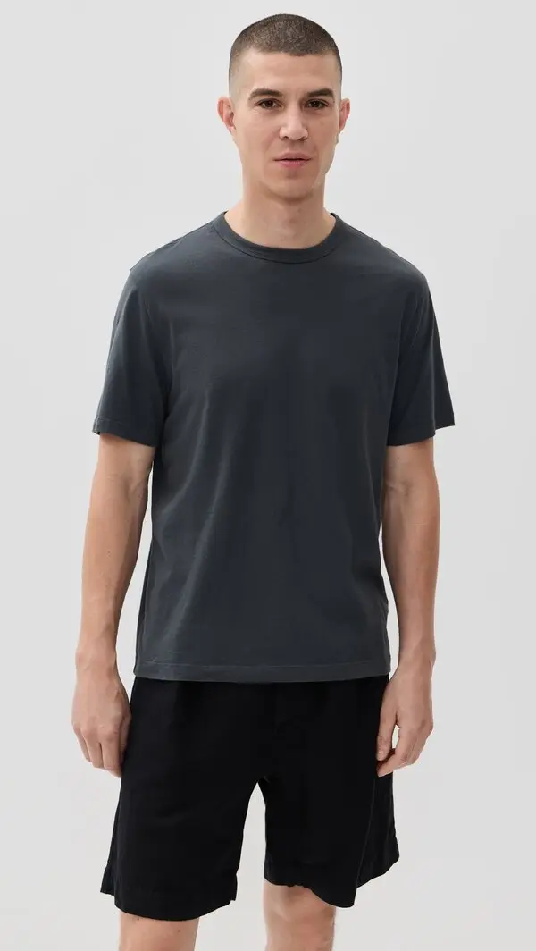 Officine Générale Crew Neck Tee - Faded Black
