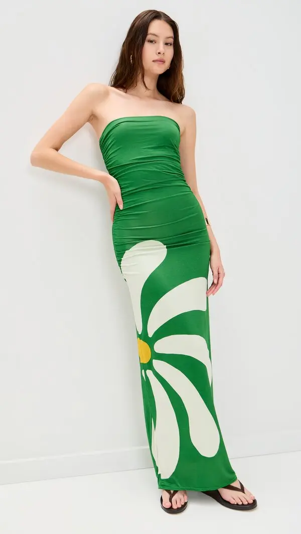 cala de la cruz daphne jersey maxi dress Cala De La Cruz Daphne Maxi Dress In Rivierajade - 40% Off