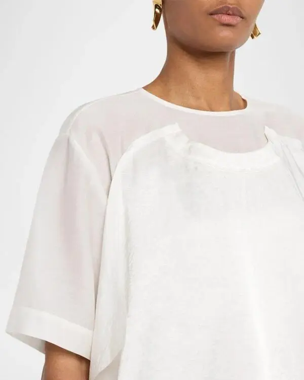 JASON WU Shantung And Crinkled Satin T-shirt