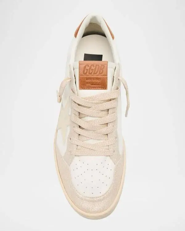 GOLDEN GOOSE Ball Star Pearly Glitter Low-top Sneakers - White