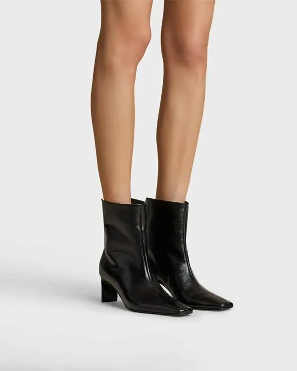 Khaite Ona Leather Ankle Boots