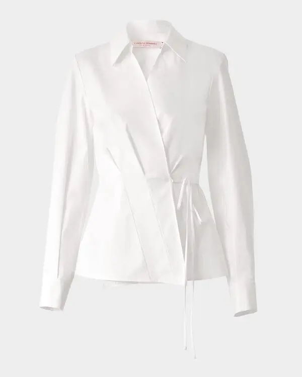 Carolina Herrera Collared Wrap Top