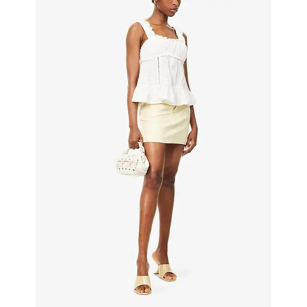 AMY LYNN Vegan Leather Mini Skirt