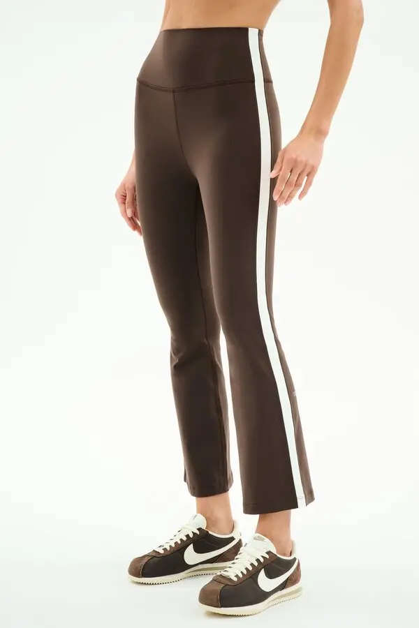 Splits59 Raquel High-waist Crop - Dark Chocolate/white