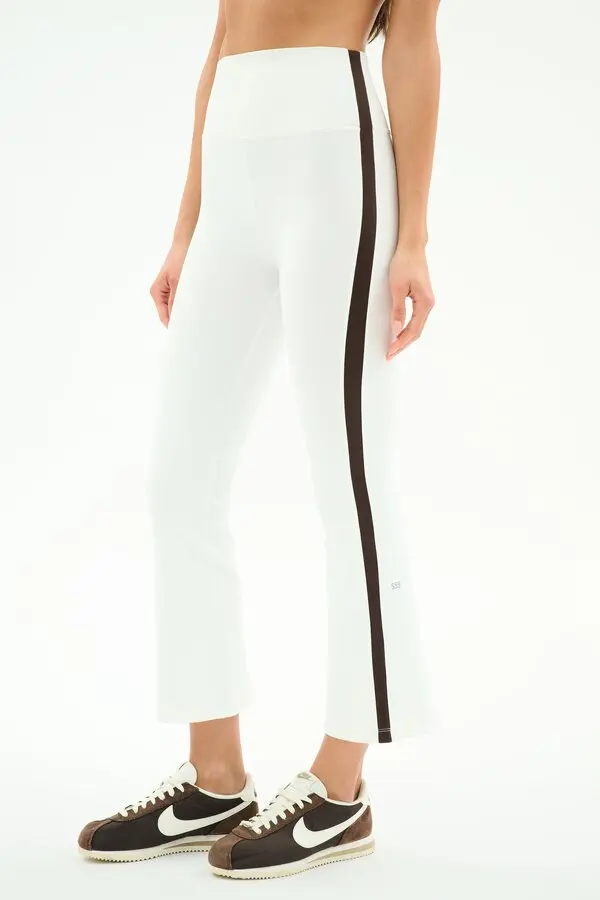 Splits59 Raquel High-waist Crop - White/dark Chocolate