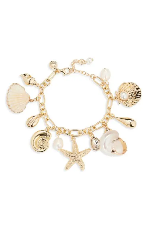 Baublebar Linda Shell Charm Bracelet - Gold
