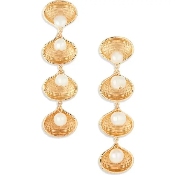 Baublebar Margaret Freshwater Pearl Drop Earrings - Pearl/ Gold