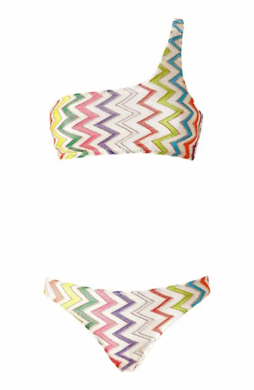 Missoni One-shoulder Bikini With Double Ties - Multicoloured