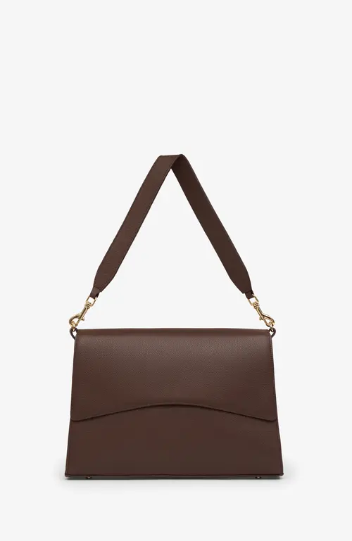 BY BANOO Classic Slim Briefcase - Mocha/gold
