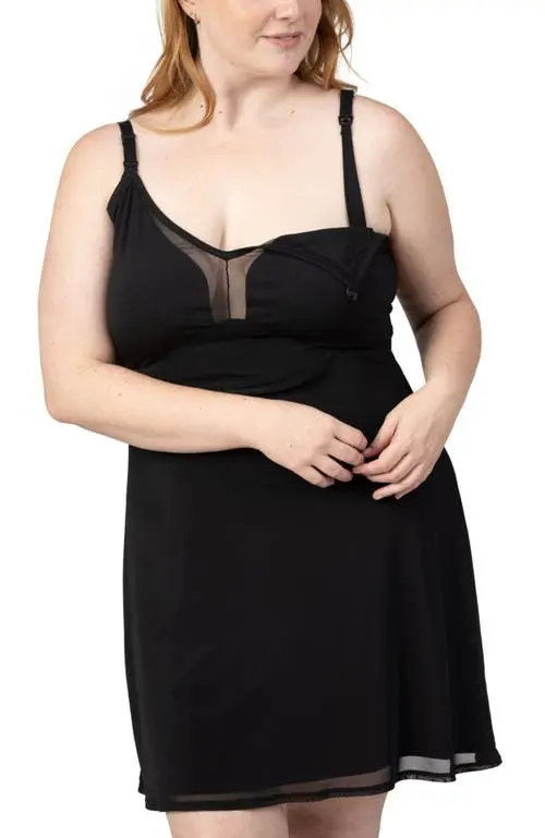 KINDRED BRAVELY Aurora Mesh Nursing Nightgown - Black