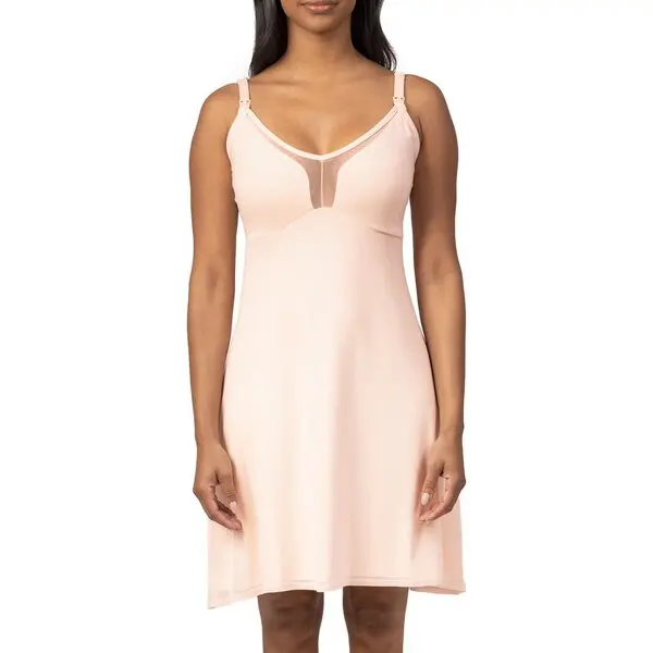KINDRED BRAVELY Aurora Mesh Nursing Nightgown - Pink