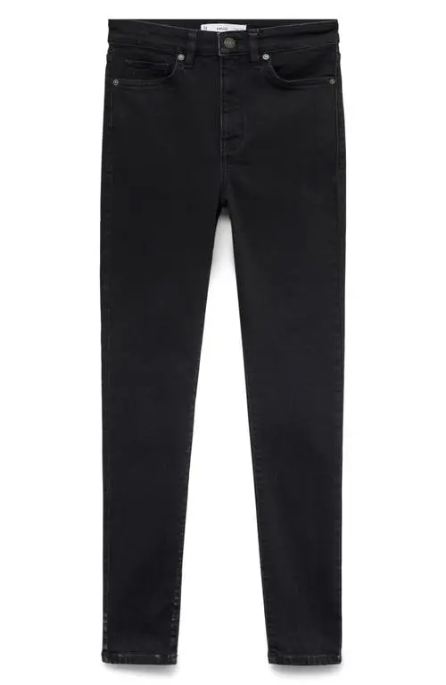 Mango High-rise Ankle Skinny Jeans - Black Denim
