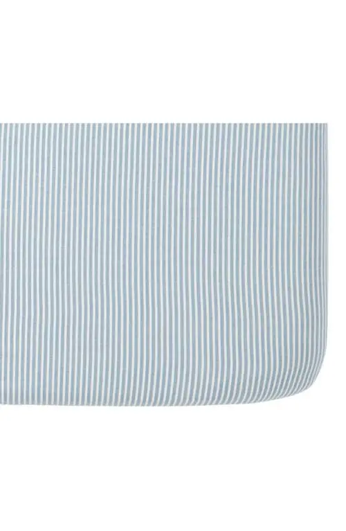 PEHR Organic Cotton Seersucker Crib Sheet - Marine Blue