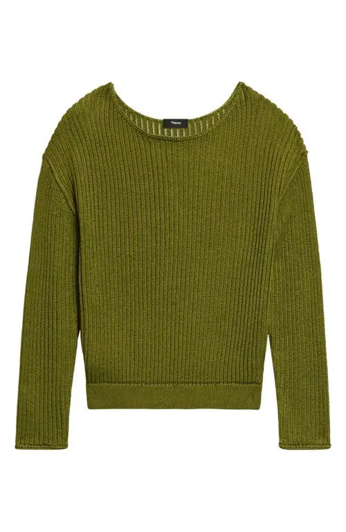 Theory Open Neck Pima Cotton Sweater