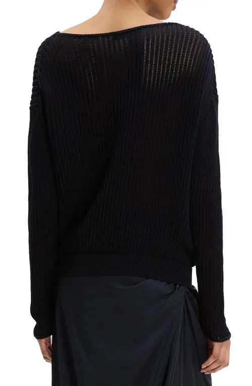 Theory Open Neck Pima Cotton Sweater