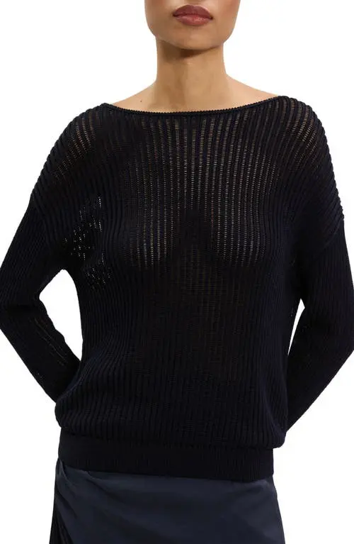 Theory Open Neck Pima Cotton Sweater