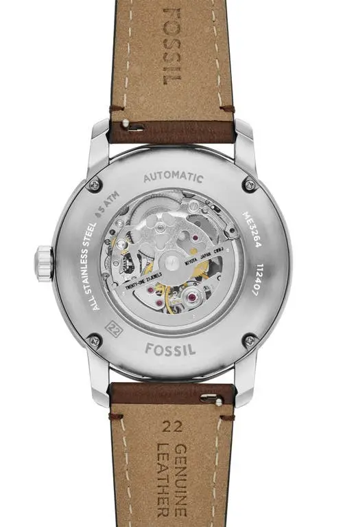 Fossil Heritage Automatic Leather Strap Watch