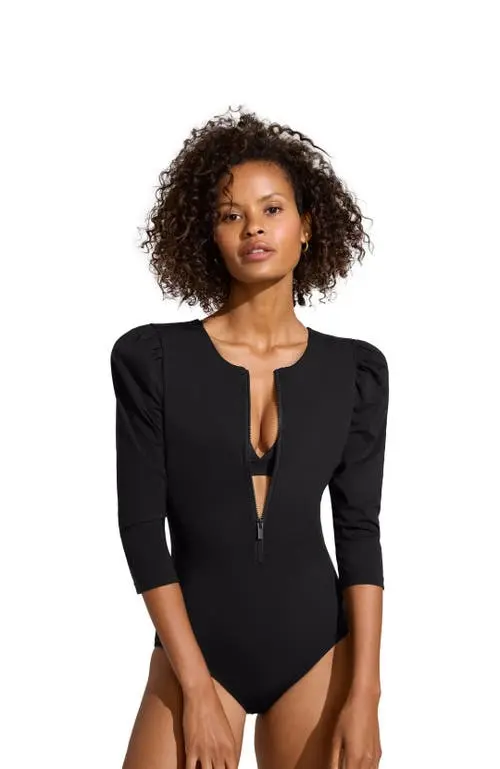 STYLEST Dreamsculpt Puff Sleeve One Piece - Caviar