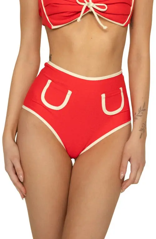 MONTCE Polly High-waist Bikini Bottom - Cherry Cream