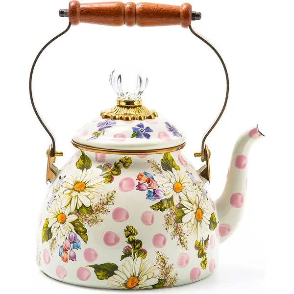 MACKENZIE-CHILDS Wildflowers Enameled Steel 2-quart Tea Kettle - Multi