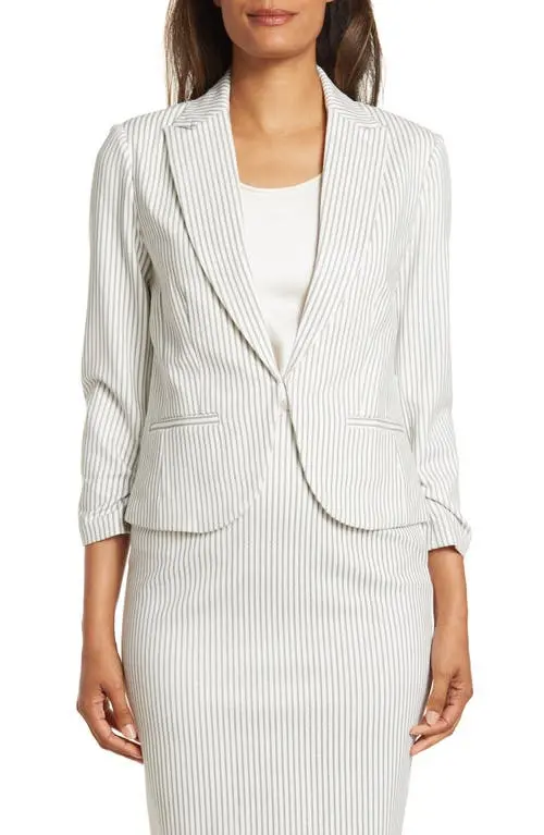 Amanda & Chelsea Ruched 3/4 Sleeve Blazer