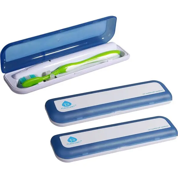 PURSONIC 3-pack Portable Uv Toothbrush Sanitizer Bundlecompact Protection For A Cleaner Smile - Blue
