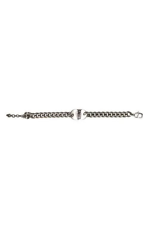 Alexander McQueen Skull Plate Pendant Chain Bracelet