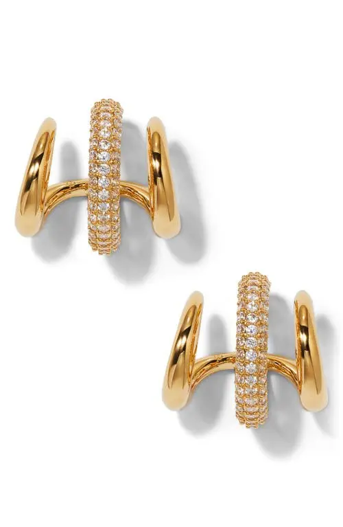 Nadri Alma Illusion Hoop Earrings - Gold