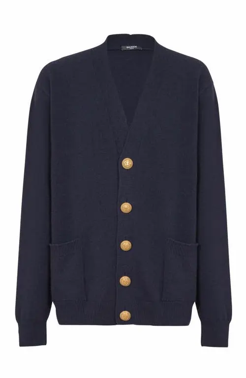 Balmain Eco-cashmere Cardigan - Navy