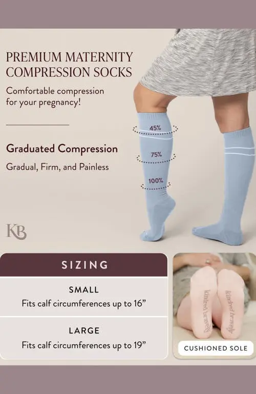 KINDRED BRAVELY Maternity Compression Socks - Stone Blue & Black
