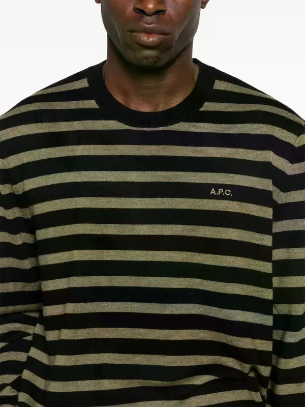 A.p.c. Striped Jumper - Black