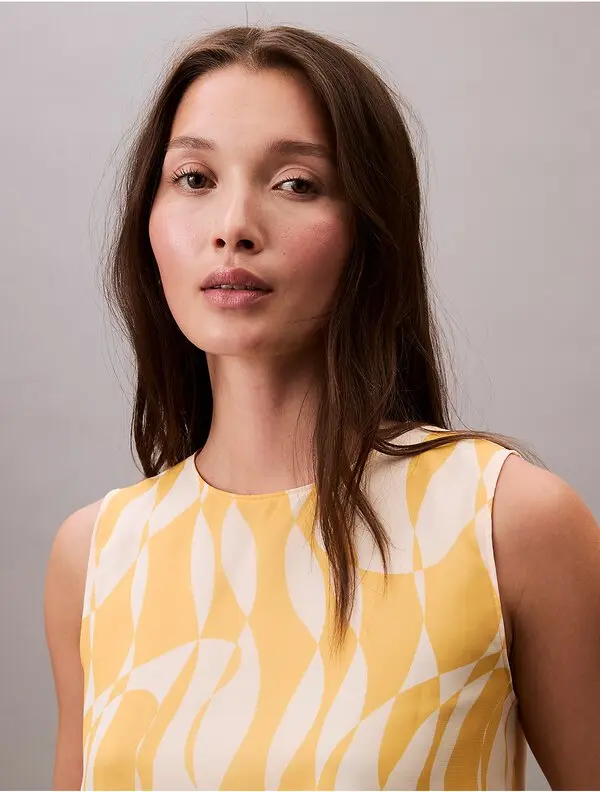 Calvin Klein Printed Chiffon Sleeveless Top