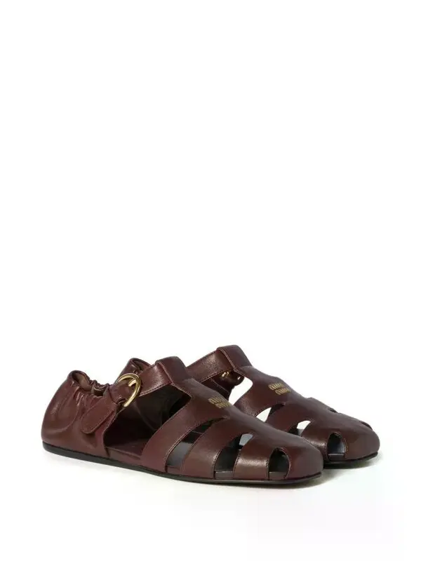 Miu Miu Cage-style Buckled Flat Pumps