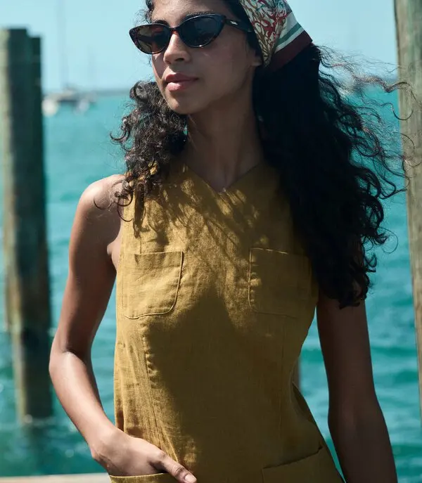 DÔEN Bennette Mini Dress - Golden Olive