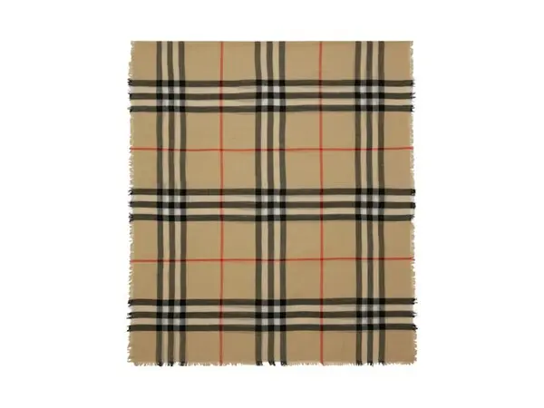 Burberry Mu Gcightweight Wool Scarf - Rl Black