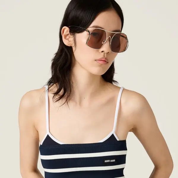 Miu Miu Striped Knit Tube Top