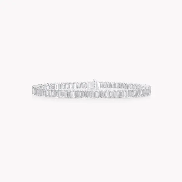 Graff Emerald Cut Diamond Line Bracelet - White Gold