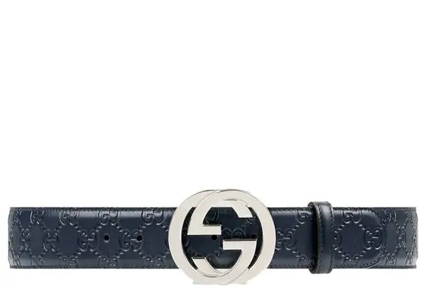 Gucci Signature Leather Belt - Blue