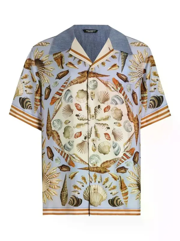 Dolce & Gabbana Shell-print Shirt - Blue