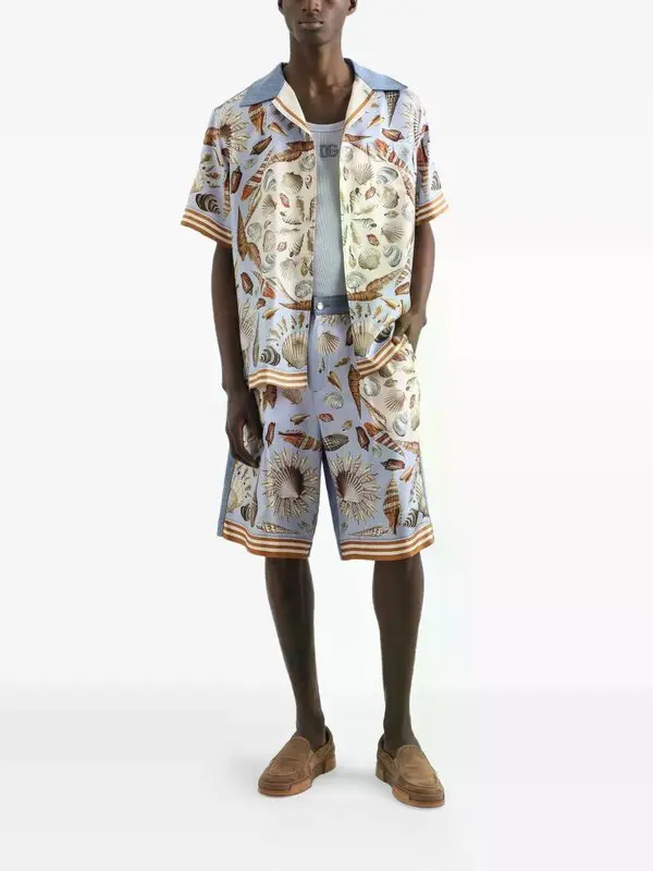 Dolce & Gabbana Shell-print Shirt - Blue