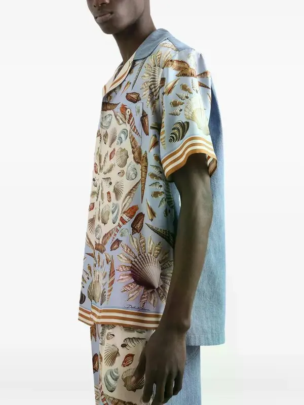 Dolce & Gabbana Shell-print Shirt - Blue