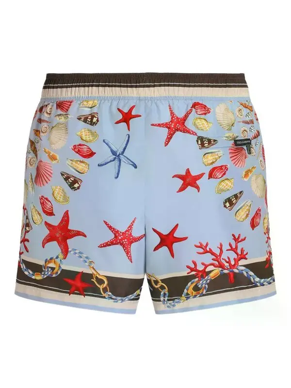 Dolce & Gabbana Printed Swim Shorts - Blue